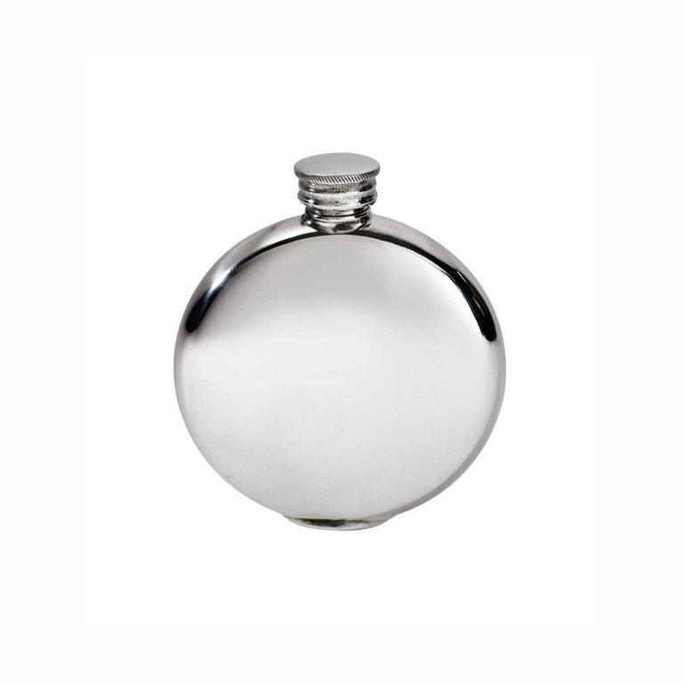 Mini Round Flask - Discrete - perfect gift- add engraving- pewter.co.uk