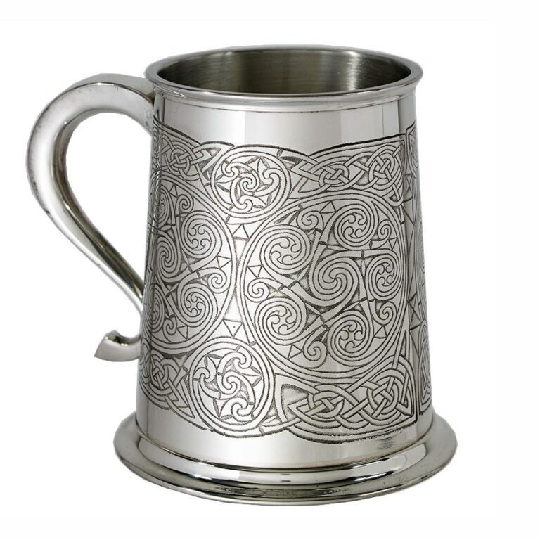 Celtic Spirals Pewter Tankard - celtic pattern design - Pewter.co.uk