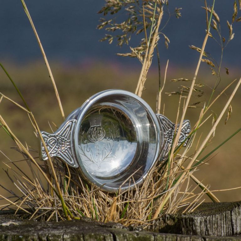 Small Thistle Stamp Quaich Bowl - personialsed quaich - cup of ...