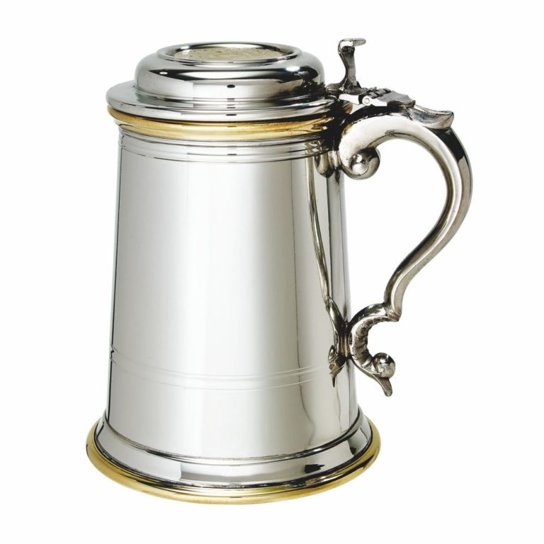Celtic Gold - Heavy - Lidded Pewter Tankard- Pewter.co.uk