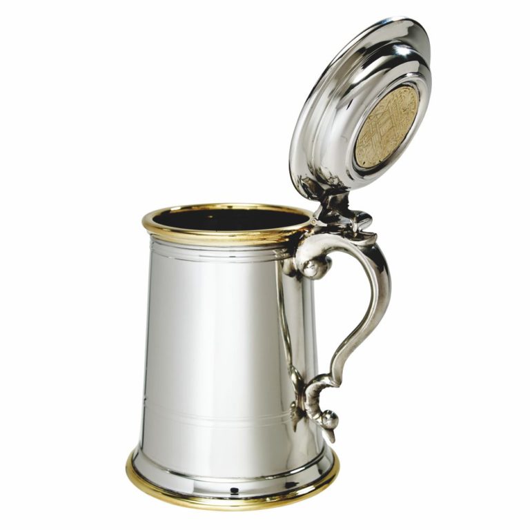 Celtic Gold - Heavy - Lidded Pewter Tankard- Pewter.co.uk