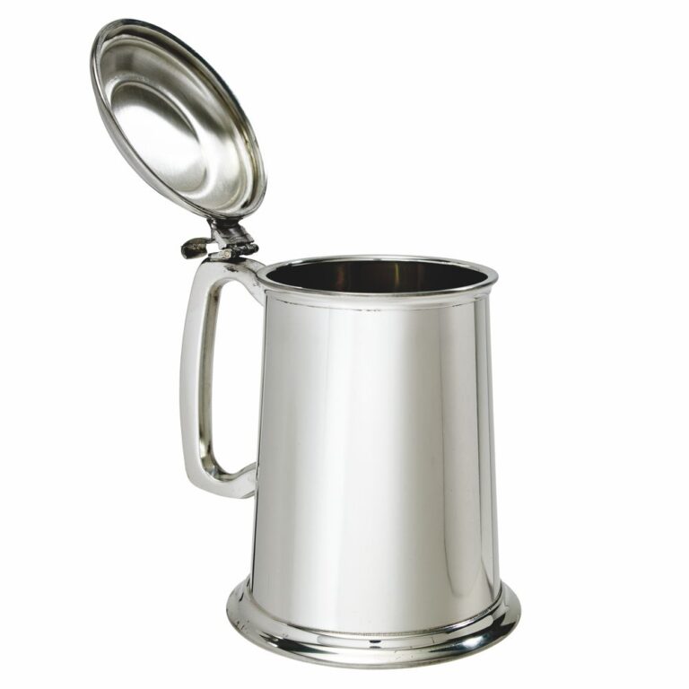 Lidded Pewter Beer Tankard - Personalised Engraving - Pewter.co.uk