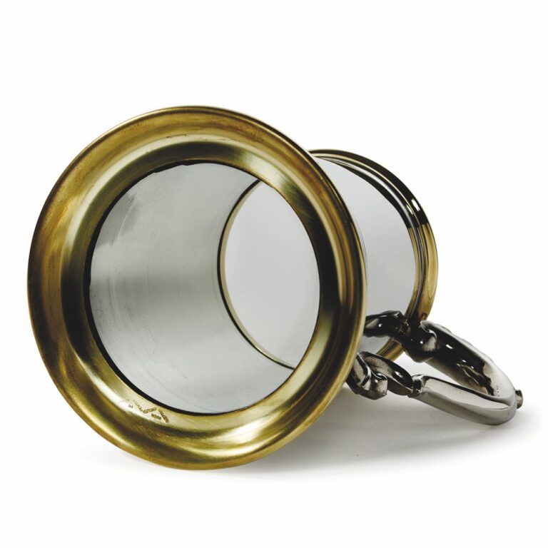 Brass Rim Glass Bottom Pewter Beer Tankard - Pewter.co.uk